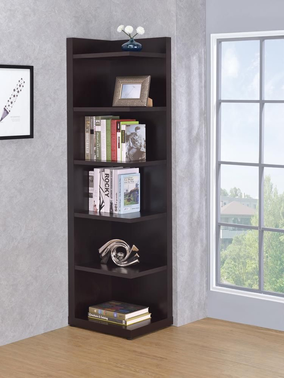 Hotel Surplus: Brand New "Billings" Corner Bookcase